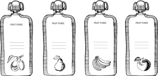 Blank flexible pouch with top cap baby puree Vector Image