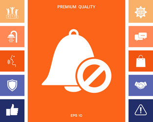 No bell icon prohibition sign stop symbol Vector Image