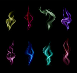 Color cartoon smoke effects on gray background Vector Image