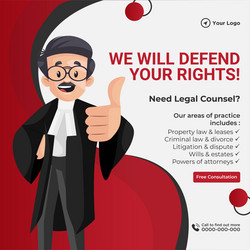 Banner design of we will defend your rights Vector Image