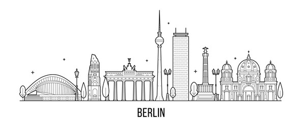 Berlin skyline 2 Royalty Free Vector Image - VectorStock