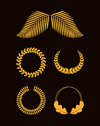 Golden Wheat Crown Vector Images (90)