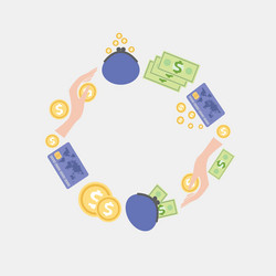 Round money frame for win with 100 us dollar bills