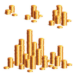 Gold coins stack money coins icon Royalty Free Vector Image