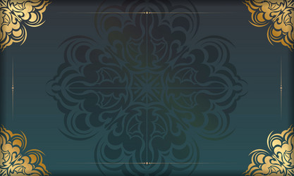 Green gradient background with greek gold Vector Image