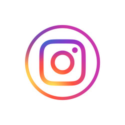 Instagram logo white circle outline icon ig app Vector Image