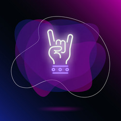 Rock music neon sign set Royalty Free Vector Image