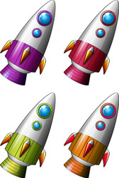 Colorful rockets Royalty Free Vector Image - VectorStock