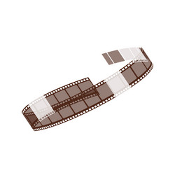 Negative film strip rolls into reel 3d Royalty Free Vector