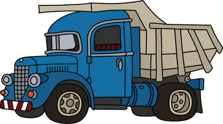 Blue lorry truck Royalty Free Vector Image - VectorStock