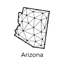 Arizona state map polygonal made of lines Vector Image