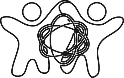 Technology atom commitment teamwork together Vector Image