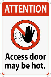 Danger sign caution access door may be hot Vector Image