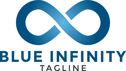 Creative blue infinity logo Royalty Free Vector Image
