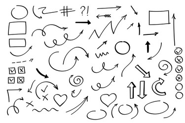 Doodle flowchart shapes symbols pointer Royalty Free Vector
