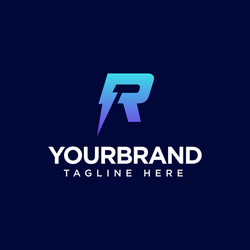 R letter lightning logo Royalty Free Vector Image