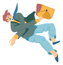 Man with briefcase falling down by accident Vector Image
