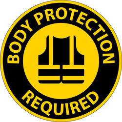 Warning sign body harness and lifeline required Vector Image