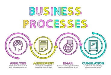 Business process improvement icons Royalty Free Vector Image
