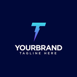 Letter t thunder electric lightning logo Vector Image