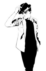 Silhouette of man in work clothes and hard hat Vector Image