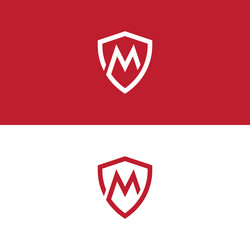Modern letter m shield armor protect logo design Vector Image