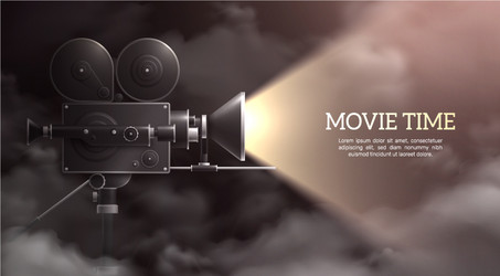 Movie time realistic background Royalty Free Vector Image