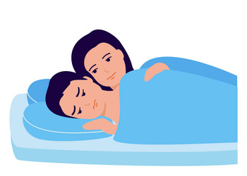 Discord in relationship a couple bed Royalty Free Vector