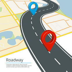 Highway infographic road map pin pointer gps Vector Image