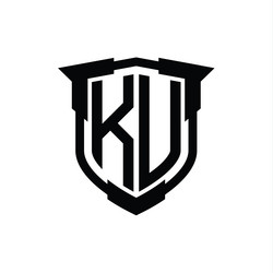 Ku logo monogram design template Royalty Free Vector Image