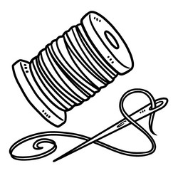 Line Drawing of Needle and Thread Vector Images (over 1,500)