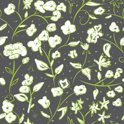 Tiny spring flowers doodle drawing pattern Vector Image