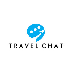 Chat travel logo airplane design Royalty Free Vector Image