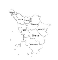 Tuscany toscana italy province map silhouette Vector Image