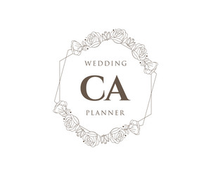 Ca initials letter wedding monogram logos Vector Image