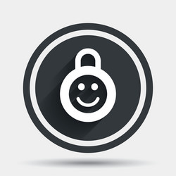 Child lock icon locker with smile symbol Vector Image