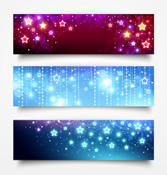 Banners with bright stars Royalty Free Vector Image