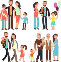 Happy doodle stick mans family set of hand drawn Vector Image