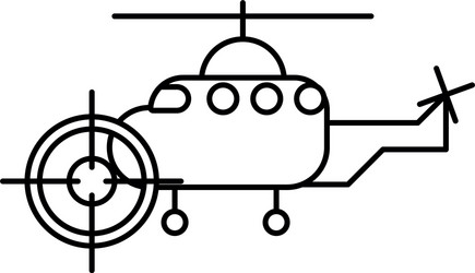 Helicopter military force with target Royalty Free Vector