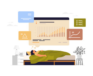 People sleeping in beds adult man bed asleep Vector Image