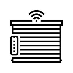 Smart window sensor home line icon Royalty Free Vector Image