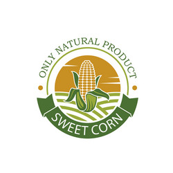 Corn logo icon line outline monoline Royalty Free Vector