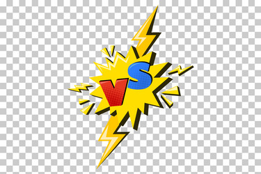 Lightning with versus sign comic challenge symbol Vector Image