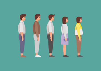 People queue waiting line Royalty Free Vector Image