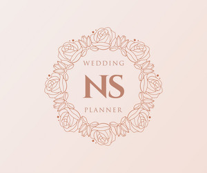 Ns initials letter wedding monogram logos Vector Image