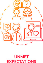 Unmet expectations concept icon Royalty Free Vector Image