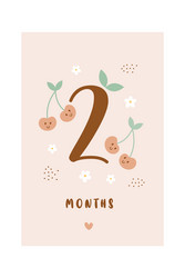 6 months baby card milestone Royalty Free Vector Image