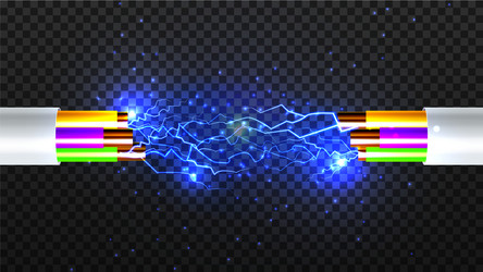 Break electric cable Royalty Free Vector Image