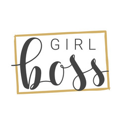 Handwritten lettering of girl boss Royalty Free Vector Image
