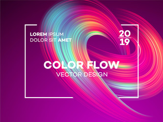 Rainbow color fluid wave lines flow poster Vector Image